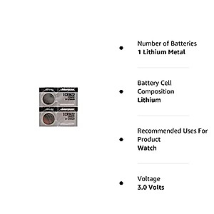 Energizer CR1632 Lithium Battery 3V (2 Batteries Per Pack)