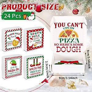 Hoolerry 24 Pcs Mini Pizza Box Gift Card Holders Bulk Christmas Gift Holder Funny Money Holder The Best Part of a Pizza Is the Dough for Money Cash Check Gifts