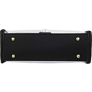 B BRENTANO Clear Top Handle Satchel Crossbody Bag with Removable Wristlet Pouch (Policy-Compliant Stadium Bag) (Black)