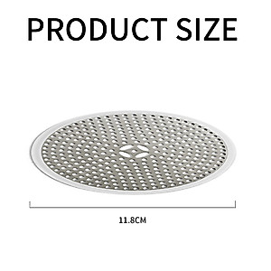 YAFIYGI Shower Drain Cover Hair Catcher Shower Drain Hair Catcher Flat Large Stainless Steel Silicone Trap Protector for Bathroom Floor Round Strainer Screen Standing Tub Stopper Prevents Clogs Round
