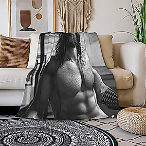 Joseph Jason Namakaeha Momoa Throw Blankets 3D Printed Polyester Daily Home Blanket ,Bedroom Living Room Home Decor All Seasons for Bed Couch Chair Sofa Travel 60"x50"