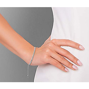 Miabella Italian 925 Sterling Silver 4mm Byzantine Adjustable Bolo Link Chain Bracelet for Women Handmade in Italy (sterling silver)