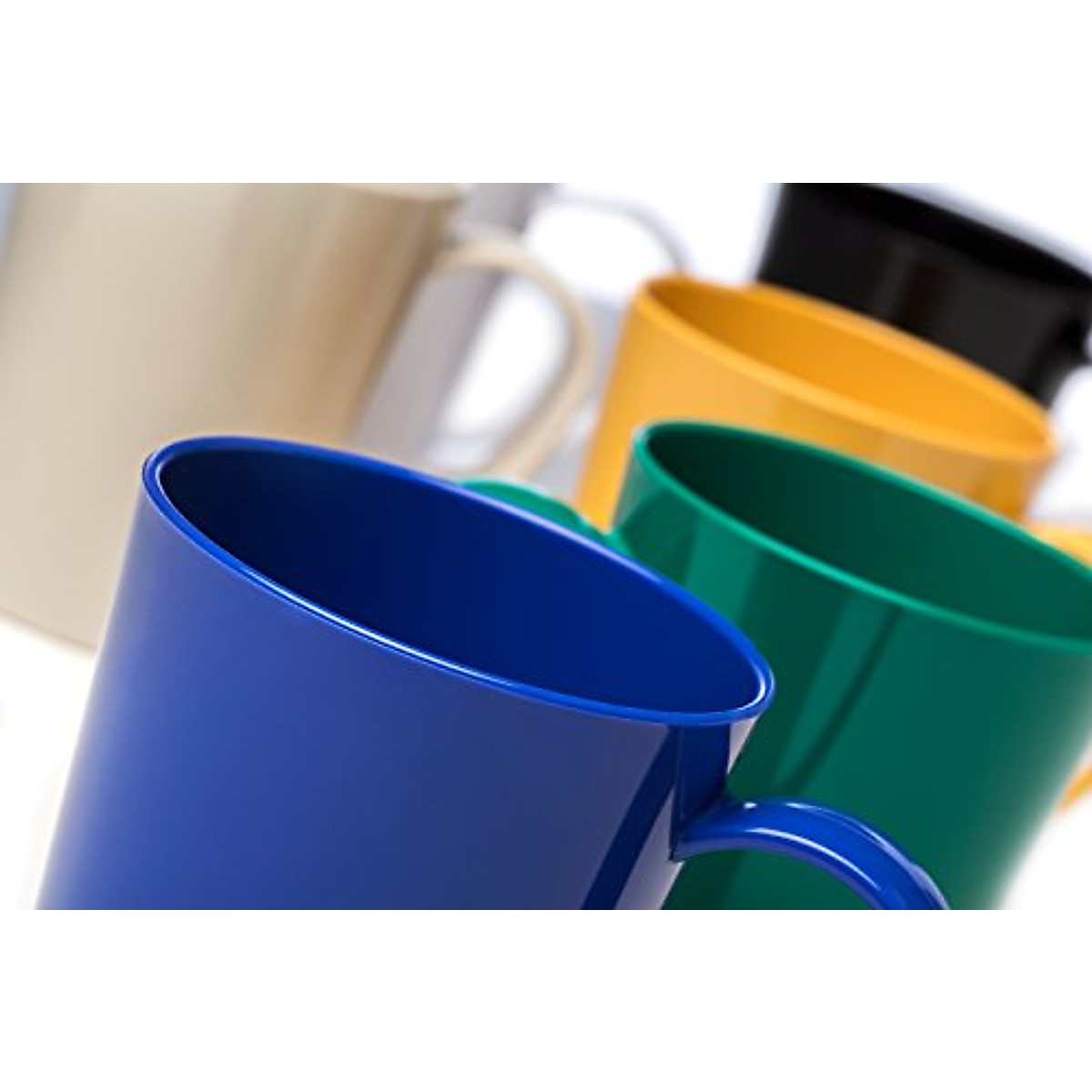 Carlisle FoodService Products Mug Plastic Coffee Mug with Large Handle for Buffets, Home, and Restaurant, Tritan, 12 Ounces, White