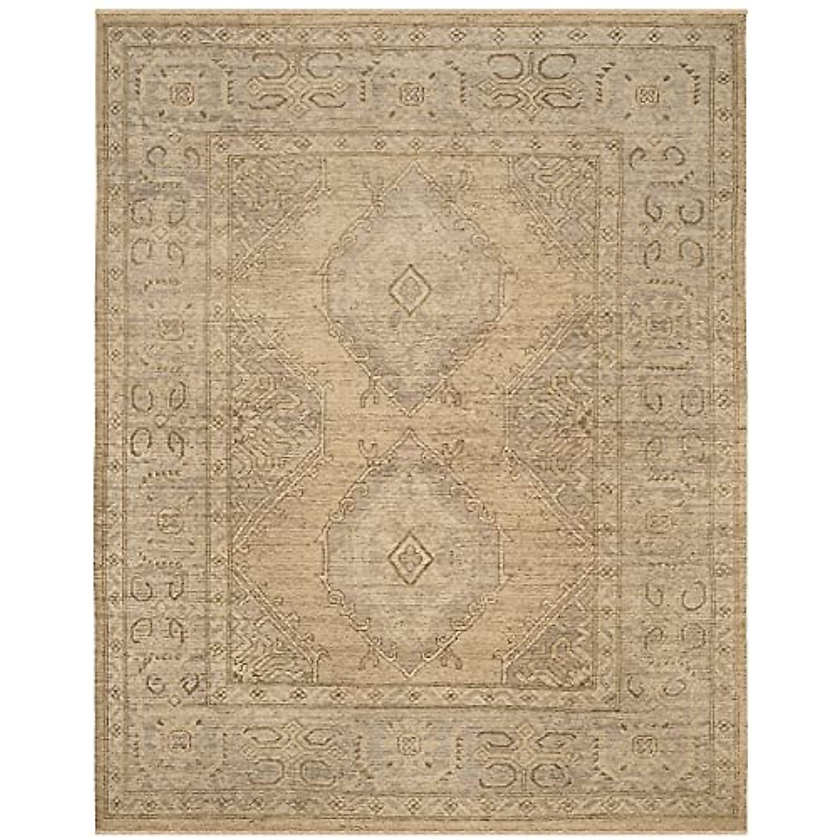 SAFAVIEH Izmir Collection 9' x 12' Gold / Grey IZM180A Hand-Knotted Traditional Premium New Zealand Wool Area Rug