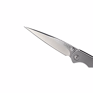CRKT Flat Out EDC Folding Pocket Knife: Everyday Carry, Satin Blade, Assisted Open, Frame Lock, Stainless Steel Handle, Deep Carry Pocket Clip 7016