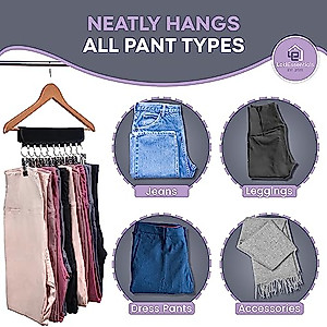 LokiEssentials Legging Organizer for Clothes & Closet Organization, Space Saving Hangers for Pants & Leggings, Small Coat Closet Storage with Clips, Foldable & Collapsible Legging Organization 2-Pack