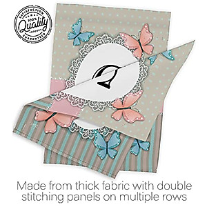 Breeze Decor C Initial Garden Flag Set Wall Hanger Monogram Friends Bugs & Frogs Butterfly Ladybugs Dragonfly Bee Springtime Insect Natural Wildlife House Yard Gift Double-Sided, Made in USA