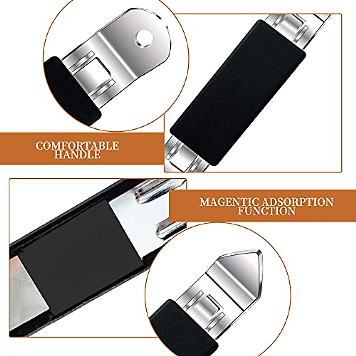 Hand Held Bottle Opener With Magnet,Magnetic Bottle Openers,Stainless Steel Flat Bottle Opener For Refrigerator,Portable Can Opener,Can Tapper,Unique Beer Bottle Opener for Kitchen,Home,Bar(2)