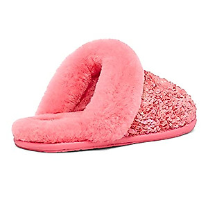 UGG Women's Scuffette II Chunky Sequin Slipper, Pink Jasmine, 5