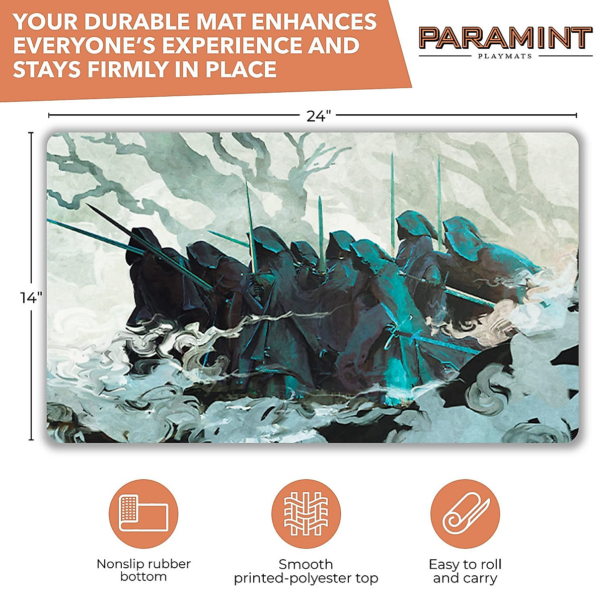 Paramint The Nine (Stitched) - MTG Playmat by Anato Finnstark, LOTR Lord of The Rings - Compatible with Magic The Gathering Playmat - Play MTG,YuGiOh,TCG - Original Play Mat Art Designs & Accessories