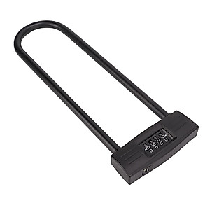 Bike U Lock, Lengthen 4 Digit Combination Resettable Padlock, and Waterproof, Suitable for , Electric Scooter