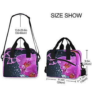 ALAZA Orchid Butterfly Lunch Tote Bags for Women Leakproof Lunch Bag lunch Box Lunch Cooler Bag(228ri1b)