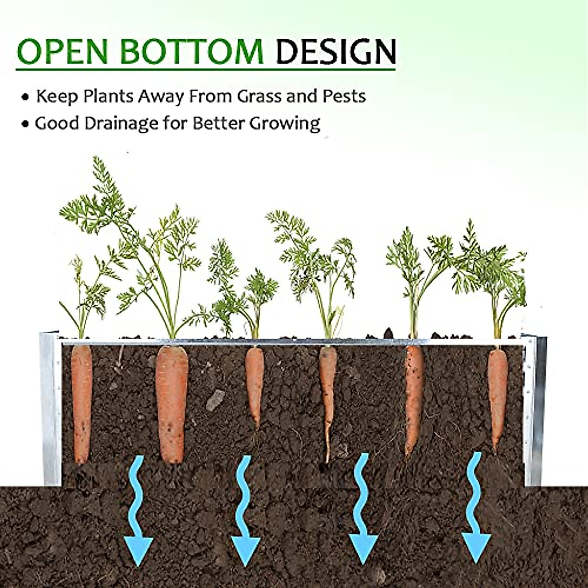 FORTUNO 8x4x1.9 FT Galvanized Raised Garden Bed Box 96"x47"x22.4" -Large Metal Outdoor Flower Bed Steel Patio Ground Planter for Planting Vegetables and Herbs, Silver