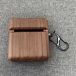 DAYJOY Handmade Nature Wooden Genuine Real Wood Protective Case Cover with Carabiner Compatible with New Bose QuietComfort Earbuds II/QuietComfort Ultra Headphones Earbuds (Walnut)