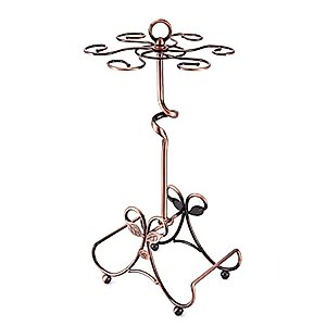 YFQHDD Goblet Holder Wine Bottle Cup Rack Wine Glass Cup Standing with 6 Hooks Stainless Steel Hanging Drinking Glasses Decoration