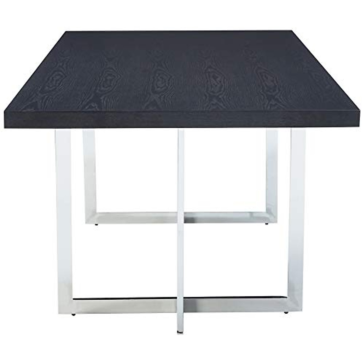 Meridian Furniture 738-T Elle Collection Modern | Contemporary Wood Veneer Top Dining Table with Durable Stainless Steel Base, 78" W x 39" D x 30" H