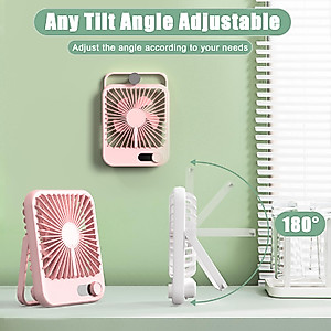 Travel Fan for Sleeping, Portable Fan for Travel Rechargeable with Digital Display, 100 Speed Wind Personal USB Fan with Variable Speed Knob, Small Desk Fan for Bedroom Travel Essentials, White