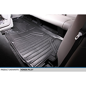 MAXLINER Floor Mats 3 Row Liner Set Black for 2009-2015 Honda Pilot
