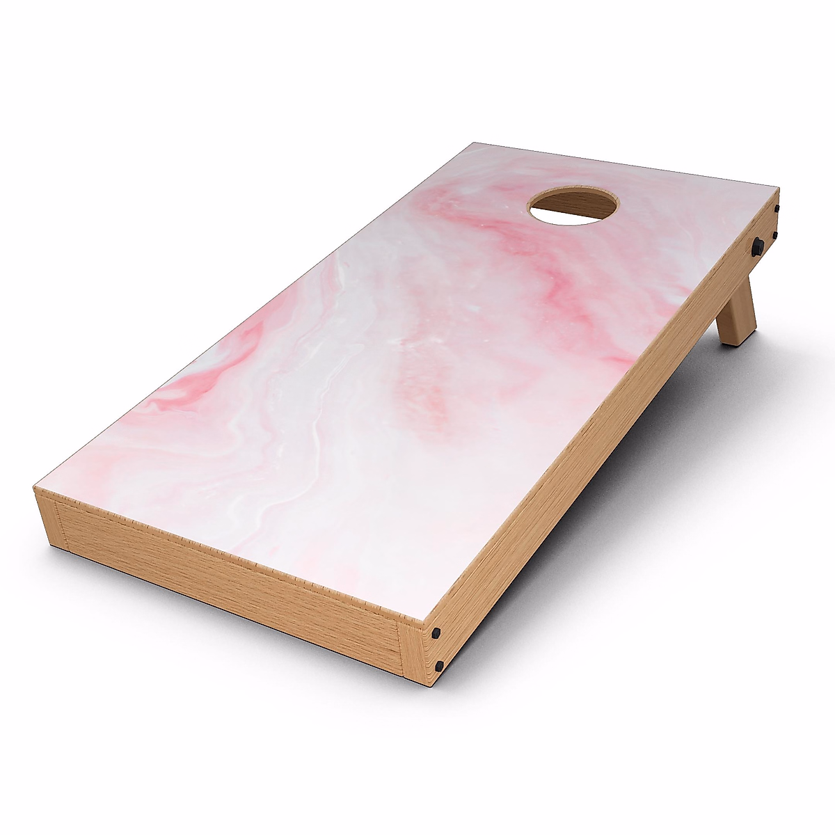 Design Skinz Marble Skin Set for Cornhole (Skin Only) - Marbleized Pink Paradise V6