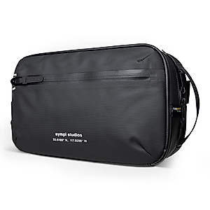 SYMPL 5L Waterproof Small Black Sling Crossbody Adjustable Shoulder Bag for Men Women, Eco-Friendly Multipurpose use as Toiletry, Dopp Kit, Everyday Pack for Hiking,Travel,Camera Gear, Fits iPad 10"