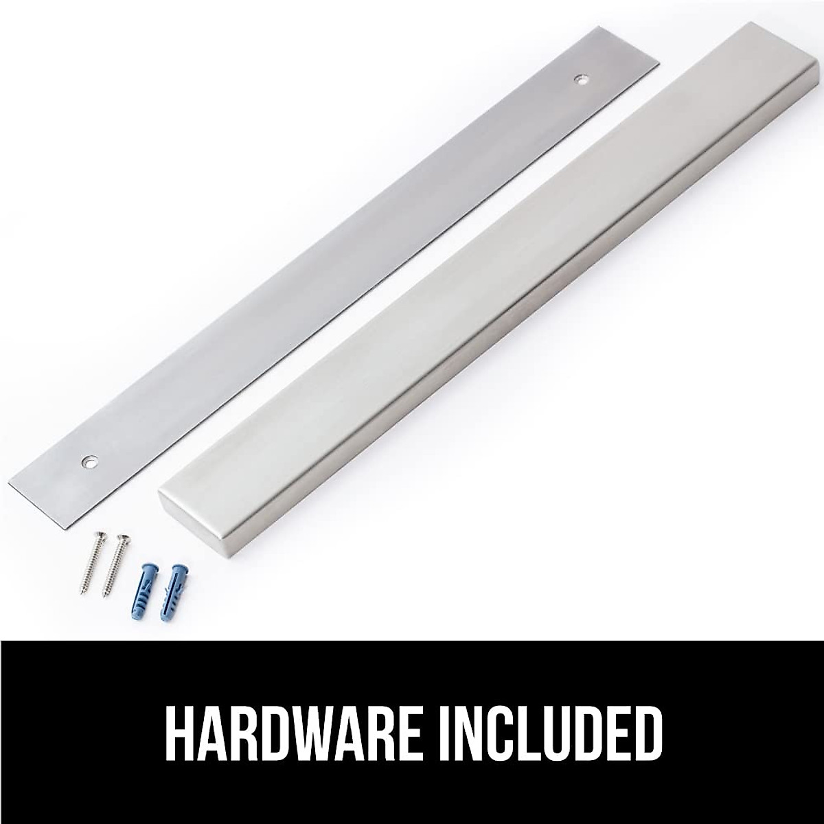 The Original Gorilla Grip Stainless Steel Magnetic Knife Holder, 16 inch, Heavy Duty Magnet Strip for Knives, Wall or Refrigerator Mounted Bar, Easy Install Rack, Securely Store and Organize Kitchen