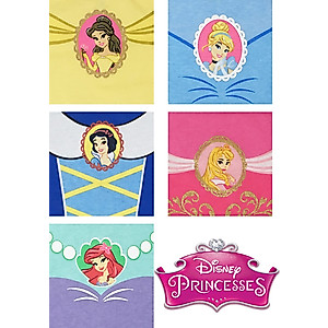 Disney Princess Snow White Belle Aurora Newborn Baby Girls 5 Pack Bodysuits Aurora, Snow White, Ariel, Cinderella, Belle 3-6 Months