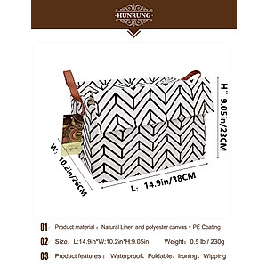 HUNRUNG Storage Boxes with Lids Rectangle/Square Storage Bins，Storage Basket Cute Canvas Organizer Bin for Pet/Children Toys, Books, Clothes Perfect for Rooms/Playroom/Shelves（Rec-Geometry-with lid）