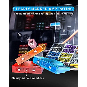 Fuses Assortment Kit - 110pcs Standard & Mini Blade Car Fuse, 2A 3A 5A 7.5A 10A 15A 20A 25A 30A 35A 40 Amp Replacement Fuses for Car RV Boat Truck SUV Automotive