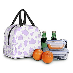 Ucsaxue Purple Cow Lunch Box Reusable Lunch Bag Picnic Insulated Cooler Travel Tote Bags School Container For Teen Boys Girls Lunch Boxes