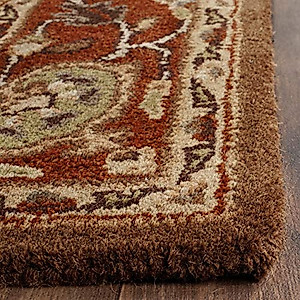 SAFAVIEH Heritage Collection Area Rug - 5' x 8', Moss & Rust, Handmade Traditional Oriental Wool, Ideal for High Traffic Areas in Living Room, Bedroom (HG952A)