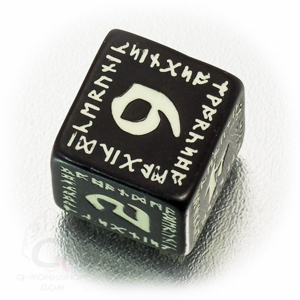 Qworkshop Runic Glow-in-The-Dark Polyhedral RPG Dice Set