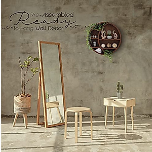 Crescent Moon Shelf for Crystals Large 16” Moon Shelf Wall Décor with 7 Spaces, Shelf for Crystals-Moon Wall Shelf-Crystal Shelf Display for Stones-Crystal Display Shelf- Crystal Shelf