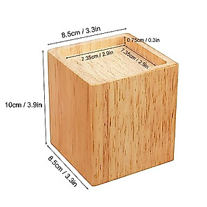 GNIEMCKIN Set of 4 Wood Bed Risers, 4 Inch High, Natural Wood Furniture Lifters, Heavy Duty Sofa risers for Sofa, Bed, Chair, Table