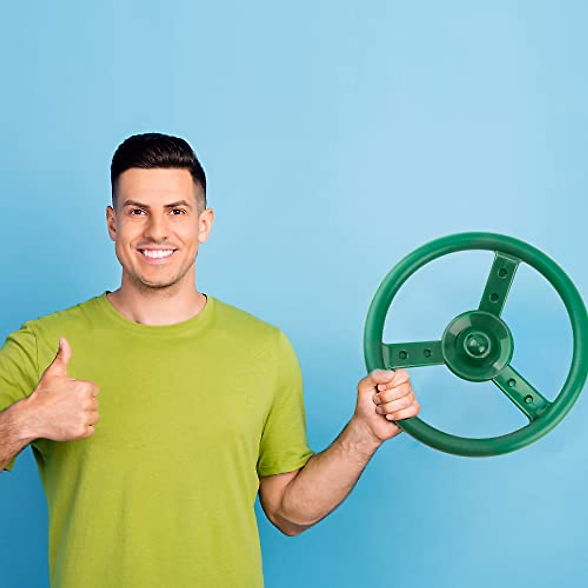 SGBETTER 3 Pack Swingset Steering Wheel Playset Accessories Toys Pirate Ship Steering Wheel for Kids Outdoor Playhouse Treehouse Playground, 3 Color