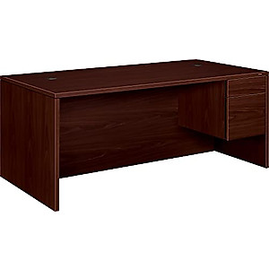 HON 10585Rnn 10500 Series Large L Or U Right 3/4-Height Ped Desk, 72W X 36D, Mahogany