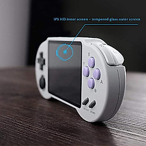 AoFeiKeDM Handheld Game Console Pocket PC S30 Open Source Handheld Nostalgic Arcade Portable GBA Retro PSP Game Console (S30+32G-English)