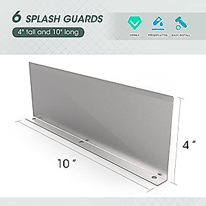 6 Pack Stainless Steel Rainwater Valley Gutter Splash Guard Straight or Bent Style 10 Inch Each, Bright Silver