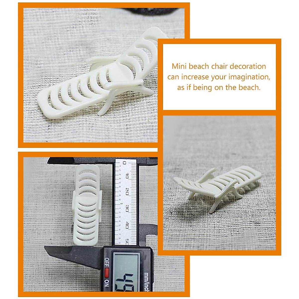 NUOBESTY Miniature Beach Chair 1:12 Foldable Mini Deck Chair Cake Toppers Longue Chair Mini Furniture Accessories for Indoor Outdoor 10Pcs