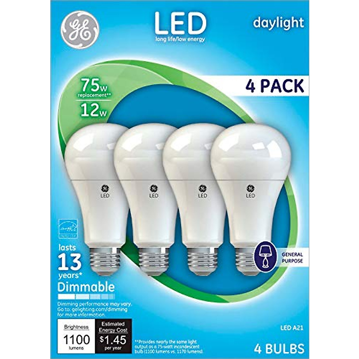 BULB LED 12W DAY 4PK