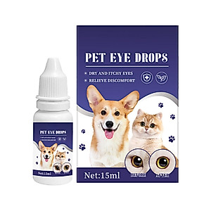 Generic Pet Eye Drops - Pet Eye Brightener, Feline Eye Drops | 20ml Eye Wash Tear Stain Solution for Dogs, Cat Eye Cleanse Gentle Herbal Extract Formula for Puppies and Cats Eye Health Debris Removal