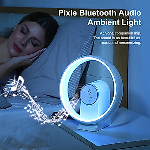 NOTIKS Bedside Lamp,Bluetooth Speaker Table Light with 15W Wireless Charger&USB Port,Phone Holder with Dynamic Color,3 Modes Brightness for Bedroom Nightstand lamp,Girls Boys Room Décor,Gift Ideas