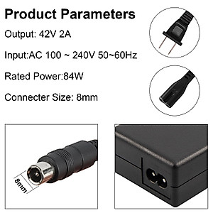 42V 2A Ninebot Electric Scooter Charger (Round RCA Connector Charger) for Bird Scooter, Lime, Lime-S, Spin, Skip, Xiaomi M365, Segway ES1 ES2 ES4 Electric Scooter for 36V Li-ion Battery