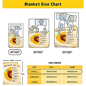 Puppettv Sunflower Blanket Christian Gifts for Women Men 40×50 Inch, God Says You are Inspirational Religiou Throw Blankets for Kids Adults, Soft Cozy Bible Verse Scripture Blanket for Couch Bed