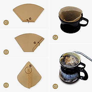 Irekamons #4 Cone Coffee Filter 8-12 cup, Unbleached Natural Paper, No Blowout, Disposable for Pour Over and Drip Coffee Maker, 100 Count
