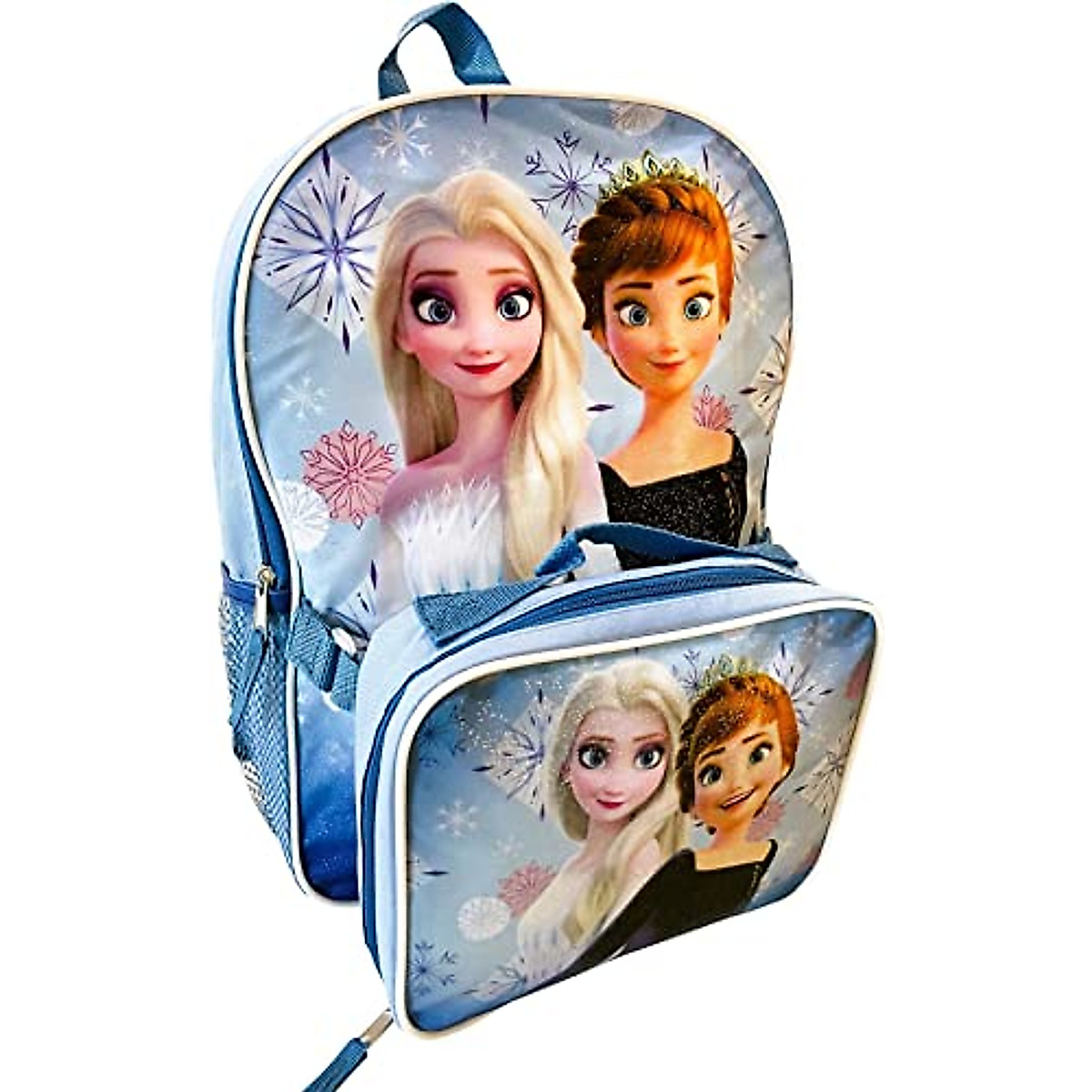 Frozen 15 Inch Kids Backpack With Removable Lunch Box (Blue)