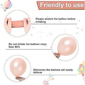Dagelar Dusty Pink Boho Blush Balloons, Metallic Rose Gold Retro Pink Ivory White Balloons, Nude Cream White Balloons and Confetti Balloons for Bridal Baby Shower Girls Birthday Wedding Decor Supply
