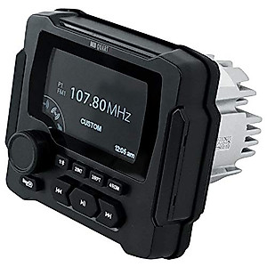 MB Quart GMR-LED Gauge Hole Marine Receiver Bluetooth AM/FM/Weather Band/USB Bundle with Pair Rockville RKL65MBW 6.5" 700w Marine Boat Speakers w/LED with Black/White Grilles