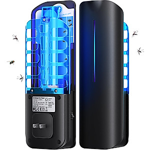 Flying Insect Trap Plug in Mosquito Bug Zapper Indoor Gnat Moth Catcher with 9W Night UV Light, 10 Sticky Glue Board Refills for Home Office