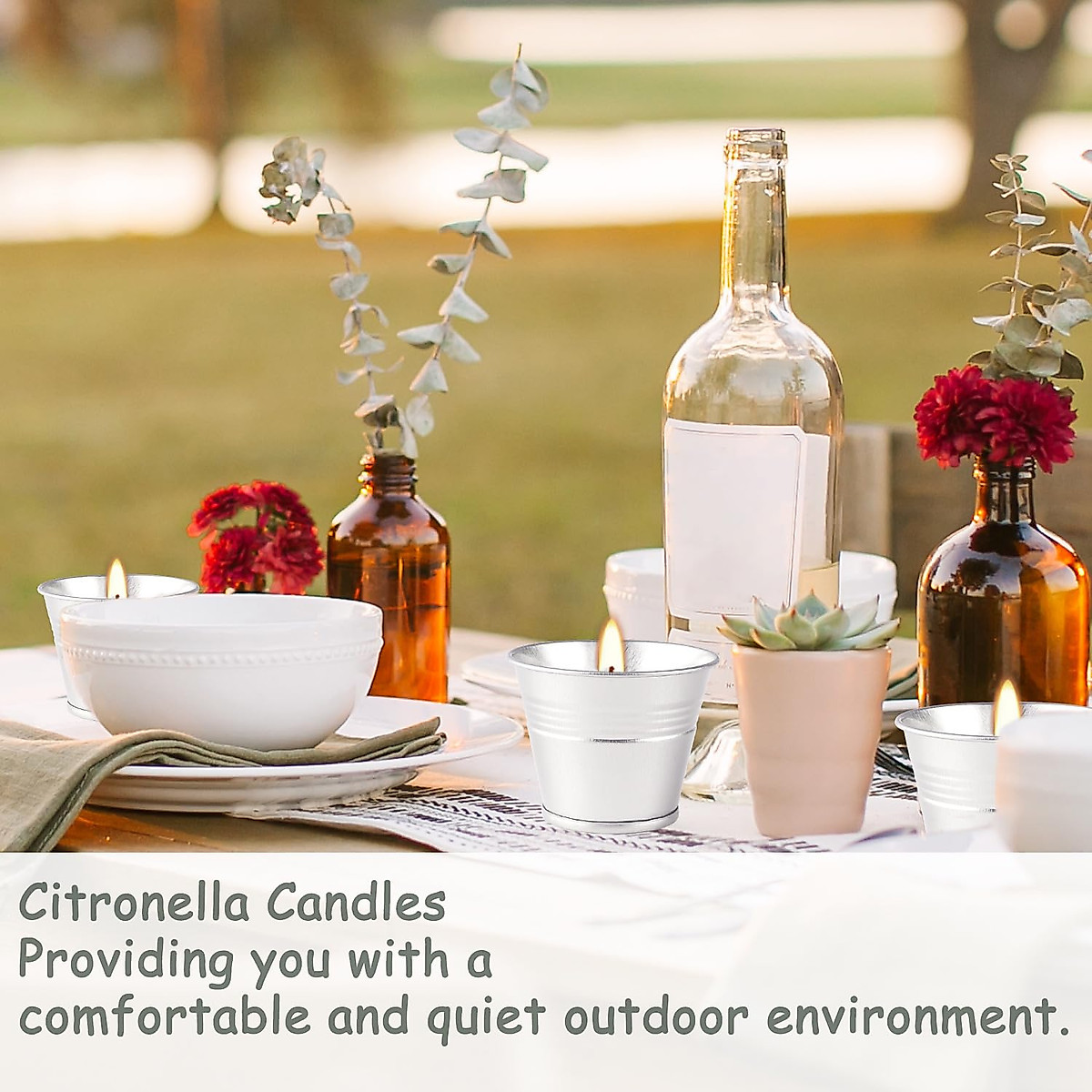 32 Pcs Citronella Candle 2.2 OZ Nature Soy Wax Candle, Indoor & Outdoor, Jar Candle for Patio Yard Balcony Porch Camping BBQ