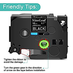 NineLeaf 10PK Compatible for Brother TZe-345 TZe345 TZ-345 TZ345 Label Tape 18mm 3/4'' 0.7'' White on Black Standard Laminated Labeling Work with P-Touch PT-H300 PT-D400VP PT-E500 PT-300 Label Maker